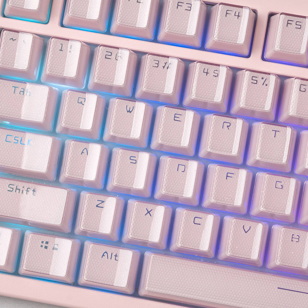 Crystal Jelly Keycaps OEM profile 134 Keys ABS Double shot Font Light ...