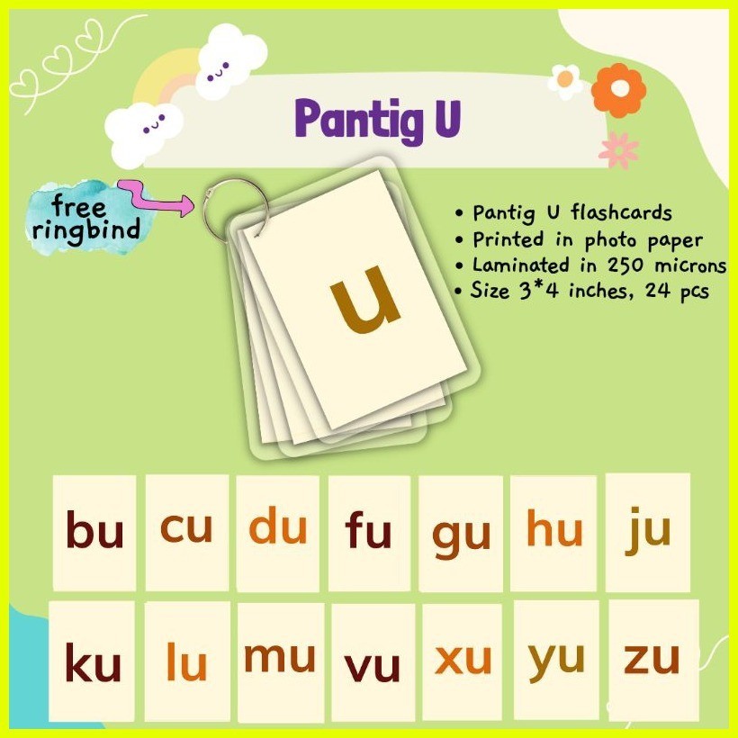 ۩ Pantig A E I O U laminated educational reading flashcards | Shopee Philippines