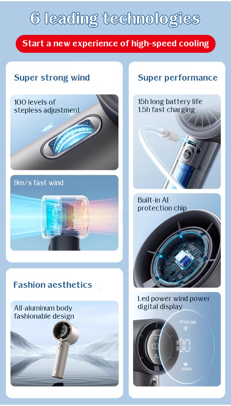 Jisu Turbo High Speed Handheld Fan 涡轮高速手持风扇Outdoor Portable Mini Fan ...