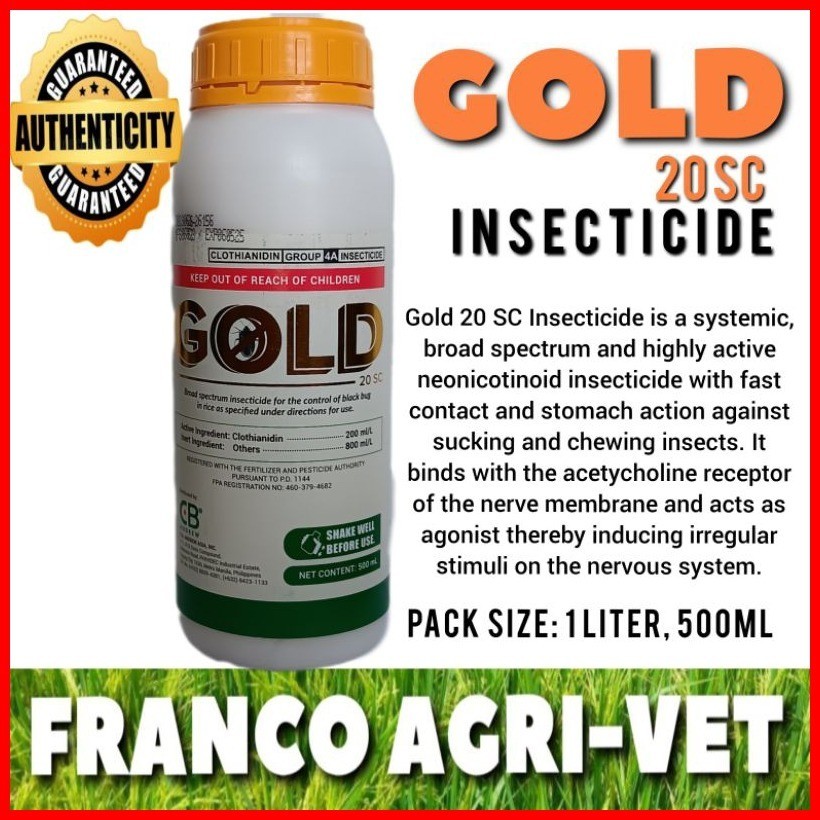 ۞ Gold 20 SC Insecticide ( 1 Liter / 500ml ) | Shopee Philippines