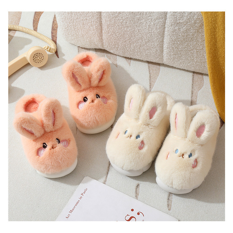Winter Cute Plush Bunny Slipper Set - Soft Soles, Anti-Slip Design ...
