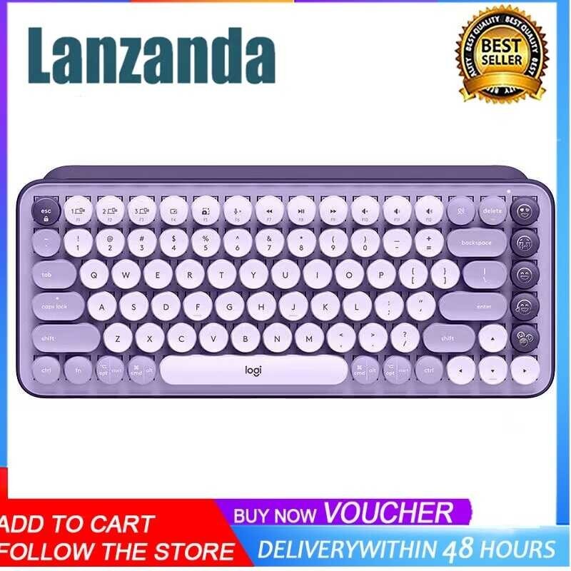 Logitech Keys Pop Wireless Keyboard At Bluetooth Mouse Combo Na May Typewriter Style