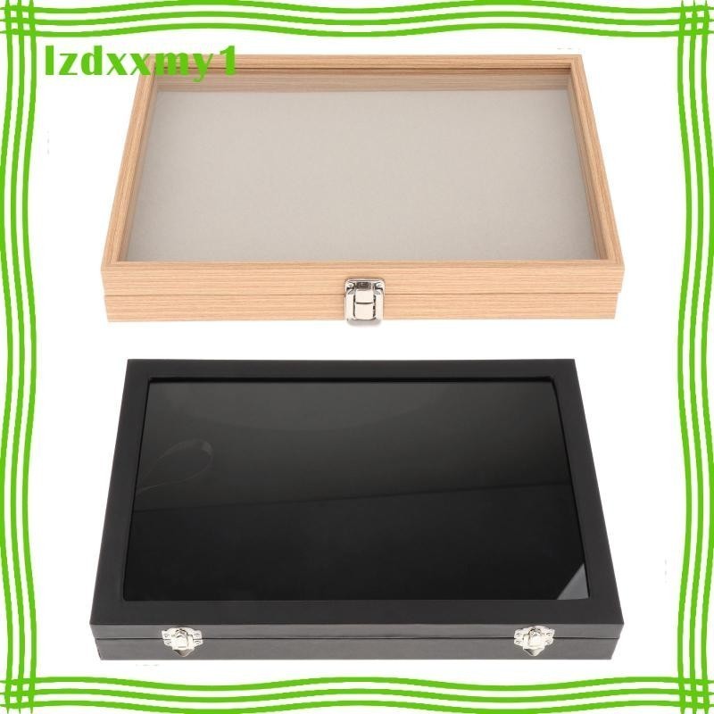[ Pin Display Case Pin Organizer Glass Top Frame Showcase Pin Holder ...