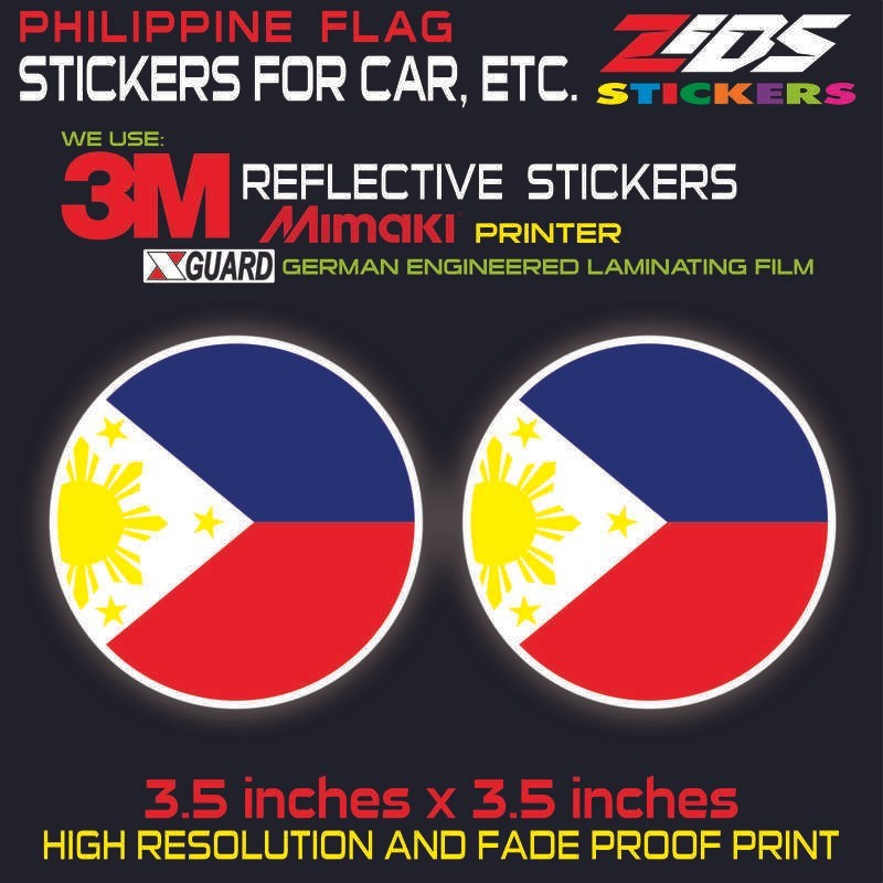 flag Pilipinas 3M reflective laminated sticker para sa kotse, laptop ng ...