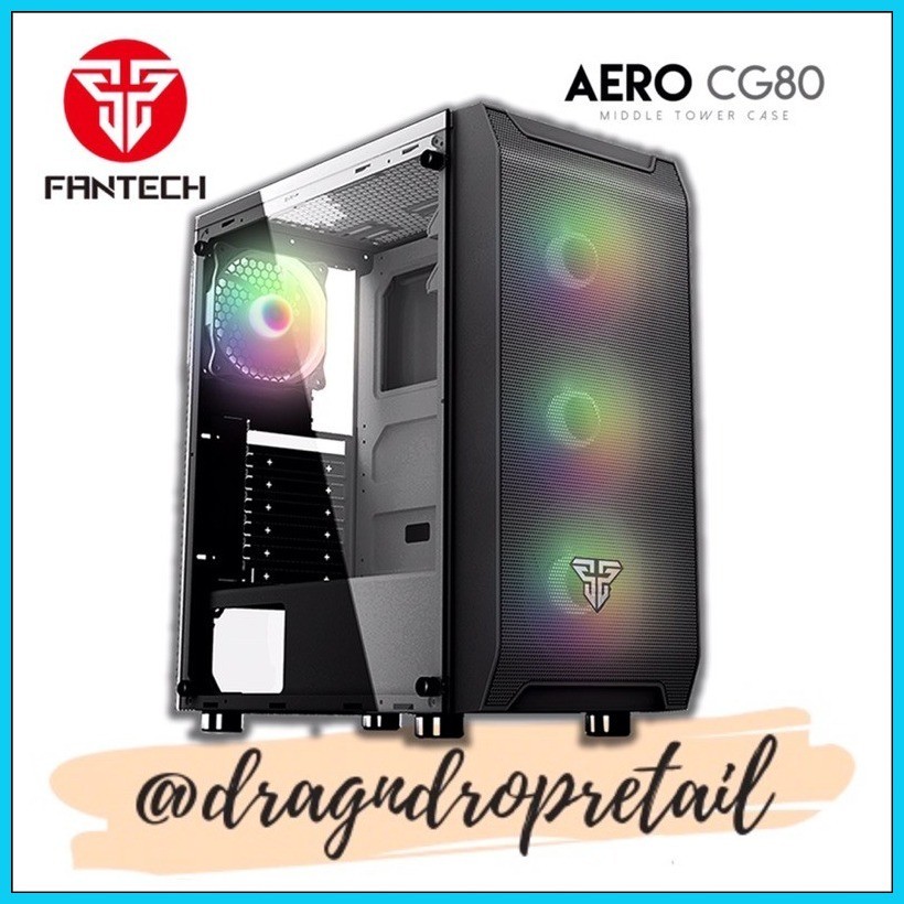 FANTECH CG80 AERO Sakura Edition Mid Tower Gaming Desktop PC Case with ...