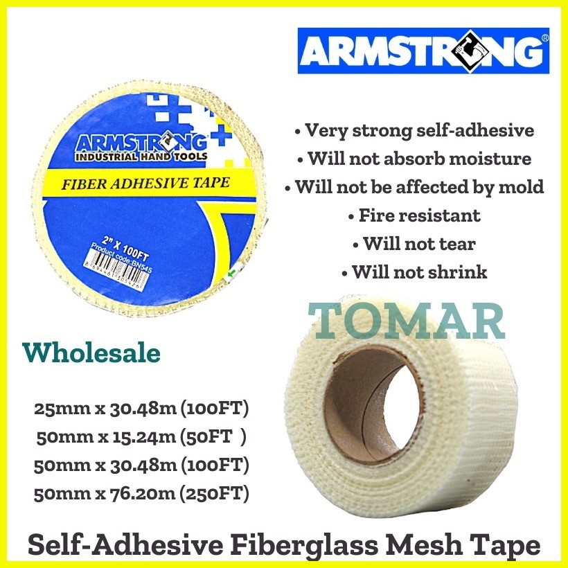♂ ARMSTRONG Self-Adhesive Fiberglass Mesh Tape / Gypsum Tape / Gasa ...