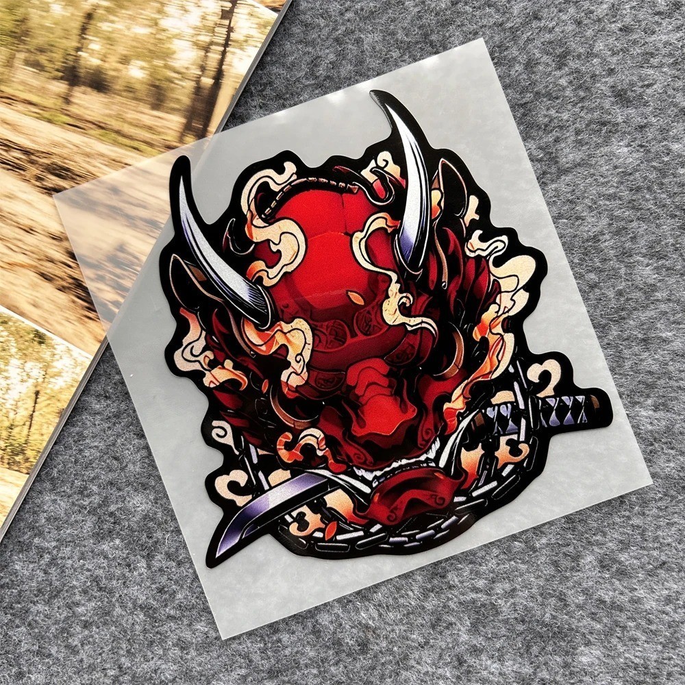 JDM Ghost Samurai Reflective Stickers Decoration Motorcycle Motorbike ...