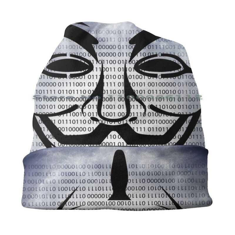 Beanies Face Knit Hat Anonymous Mask Vendetta Hacker Hacking Cyber ...