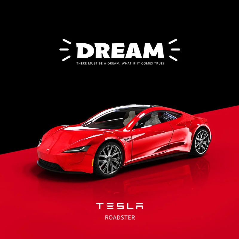 1/64 Tesla Dream Roadster Concept Sports Diecasts Metal Alloy Toy Mini ...