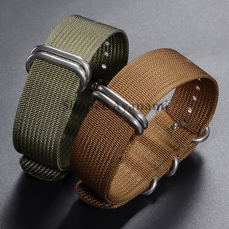 Universal Nylon NATO Watch Band 18mm 20mm 22mm 24mm One Piece Loop ...