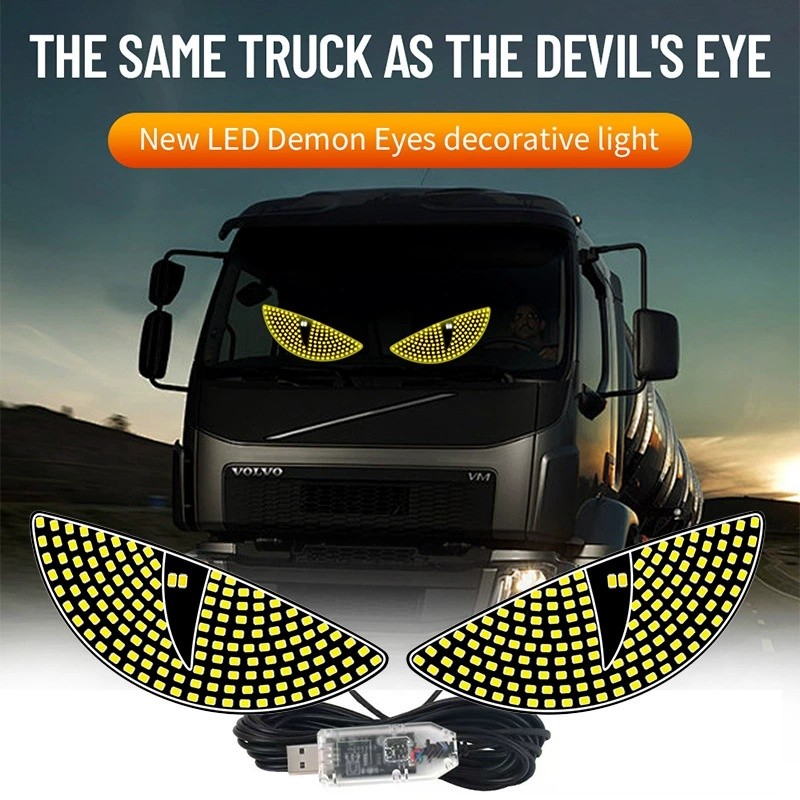Car LED Dynamic Devil Eye Truck Window Glass Decoration Atmosphere Lamp ...