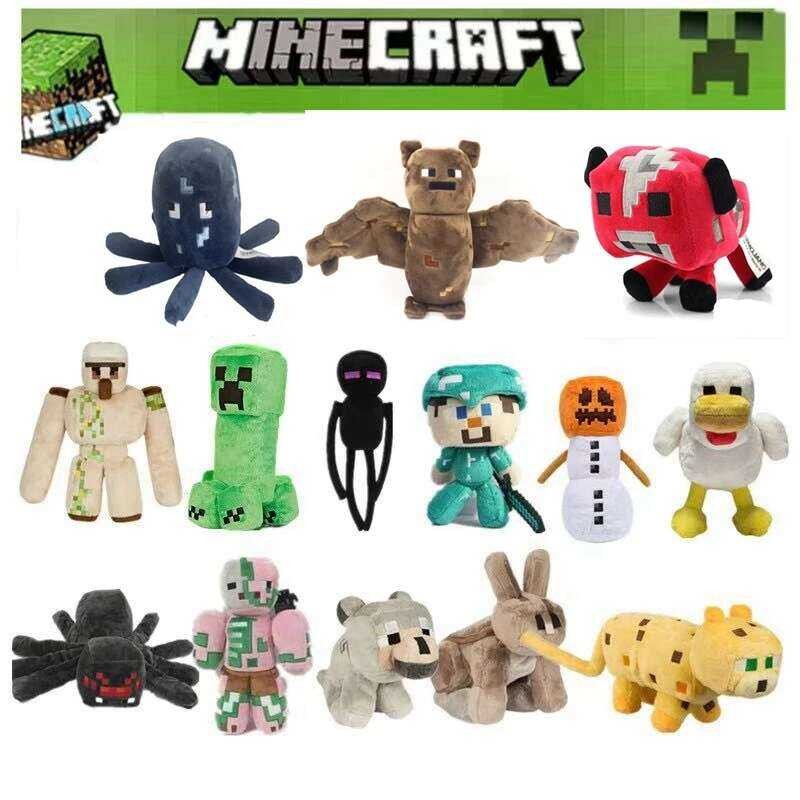 Xj NEW Minecrafte Creeper Stuffed Plush Toy Doll Zombie Bat Squid ...