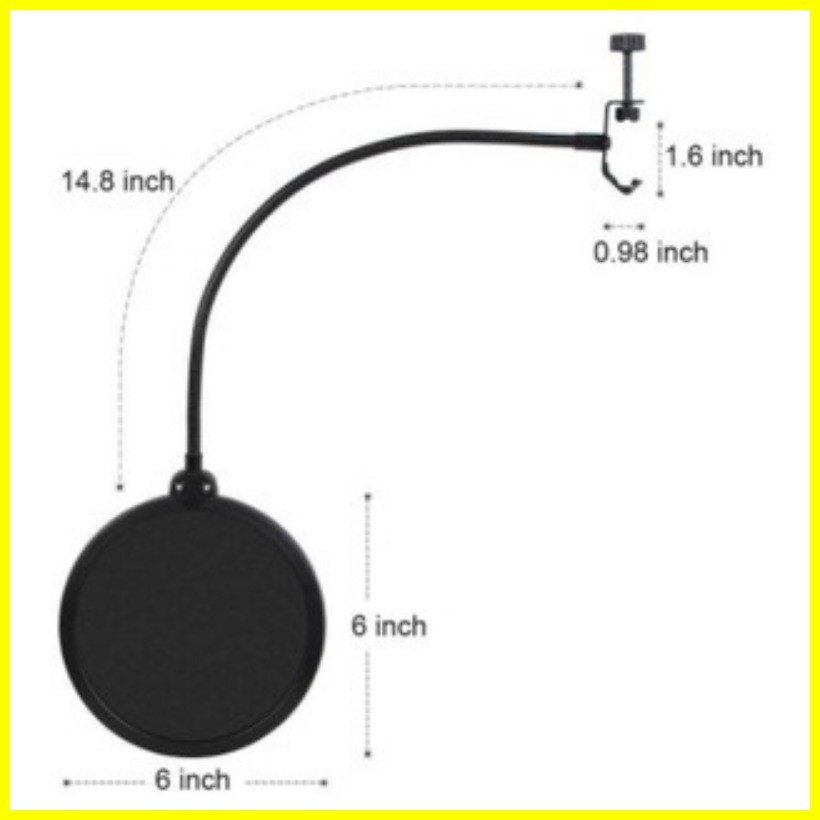 Rixton Professional Microphone Pop Filter Shield Dual Layered | Shopee ...