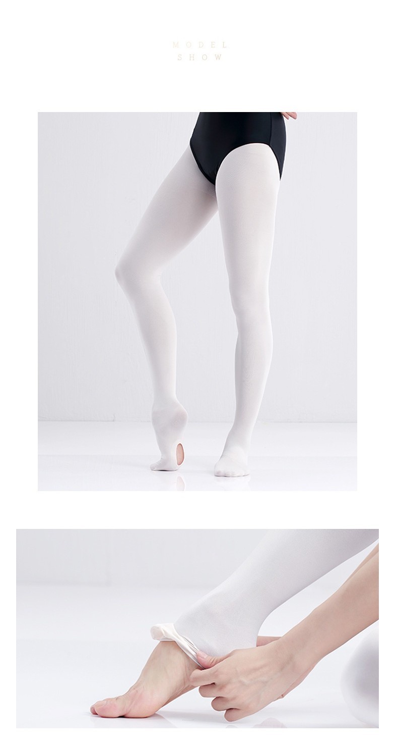 Girls Convertible Ballet Tights Seamless Ballet Dance Pantyhose 90D ...