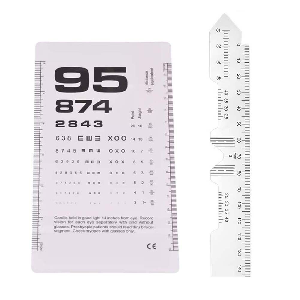 (EXQU-PH) Vision test and PD measurement tools Eye chart/PD ruler/eye ...