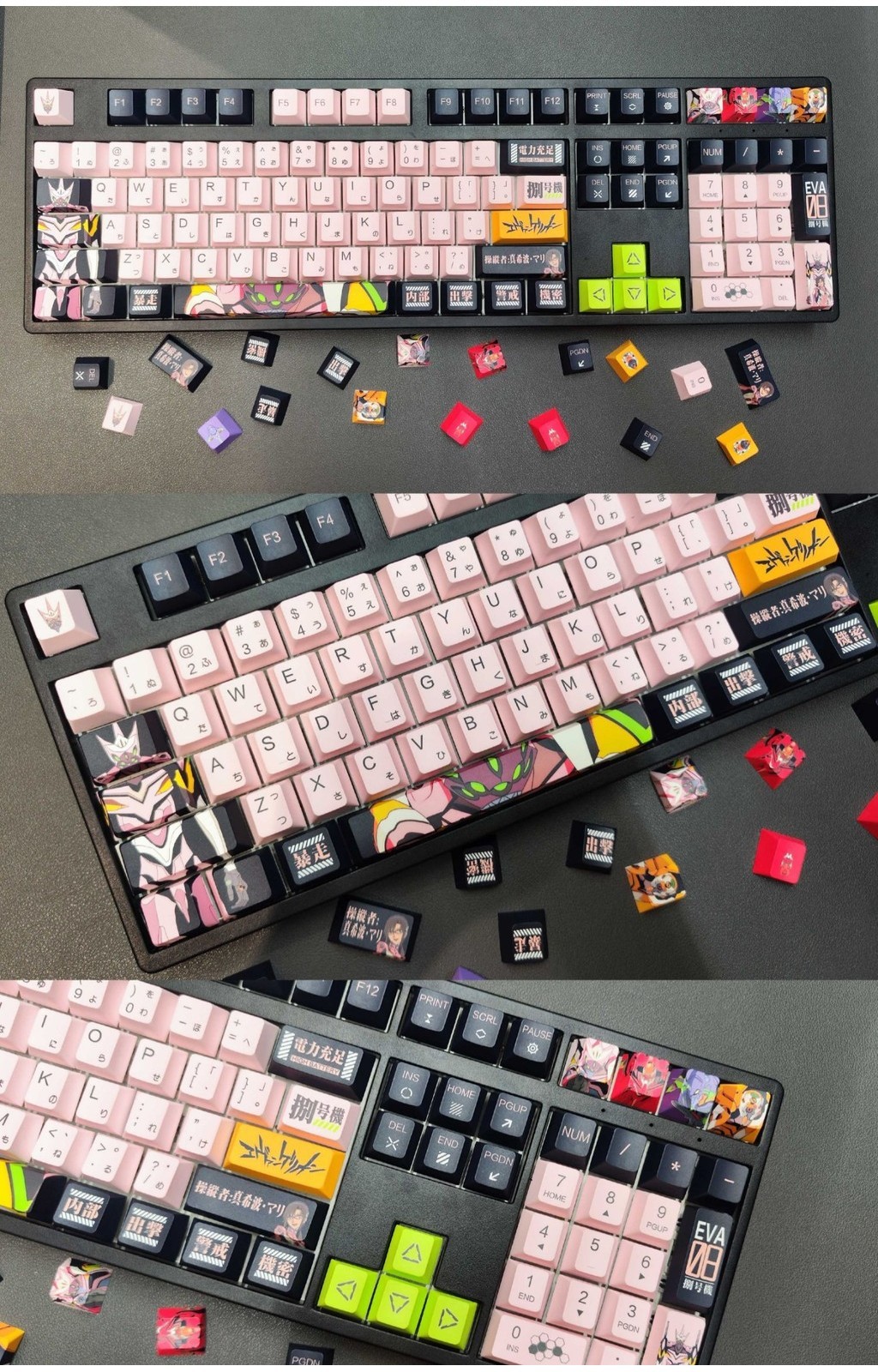 126 Keys EVA Keycap Cherry Profile PBT NEON GENESIS EVANGELION Five ...