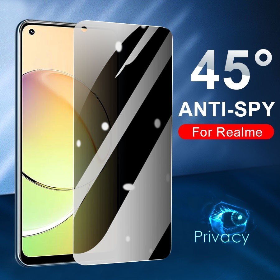Privacy Anti-Spy Tempered Glass for Realme 12 Plus 5G 11 10 5 6 7 8 9 Pro Plus + 8i 9i 5i 6i ...