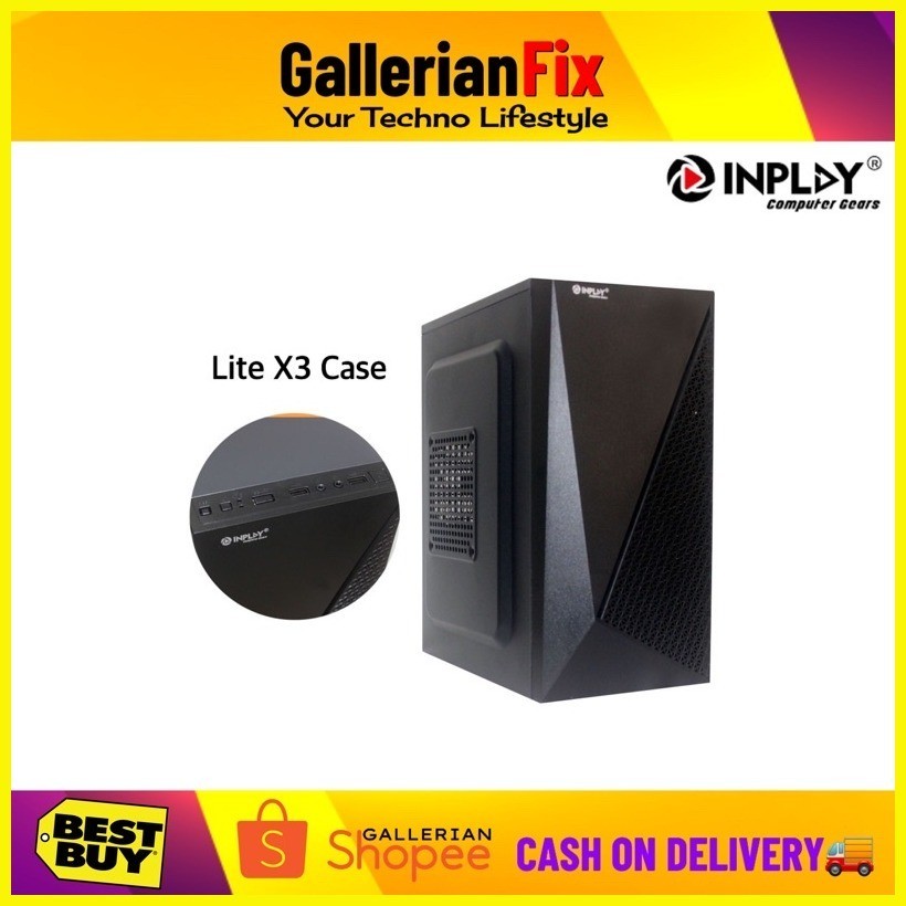 ∇ Inplay Lite X3 New Edition Gaming PC Case Black Casing gaming cpu ...