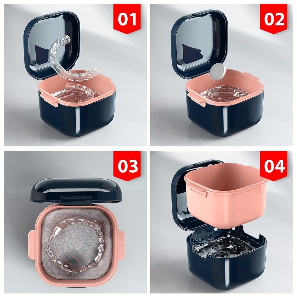1Pc Denture Portable Soak Box Invisible Braces Orthodontic Retainer ...
