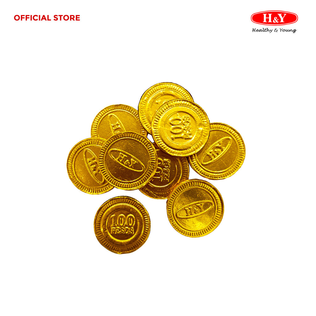 ¤ H&Y HEALTHY & YOUNG Gold Coin Chocolate Candy 100pcs x 3g (300g ...