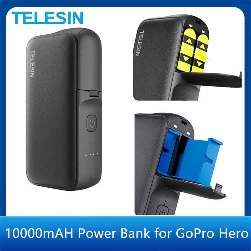 Power Bank TELESIN Gopro Hero 12 11 10 9 10000Mah Na May 20W PD Fast ...