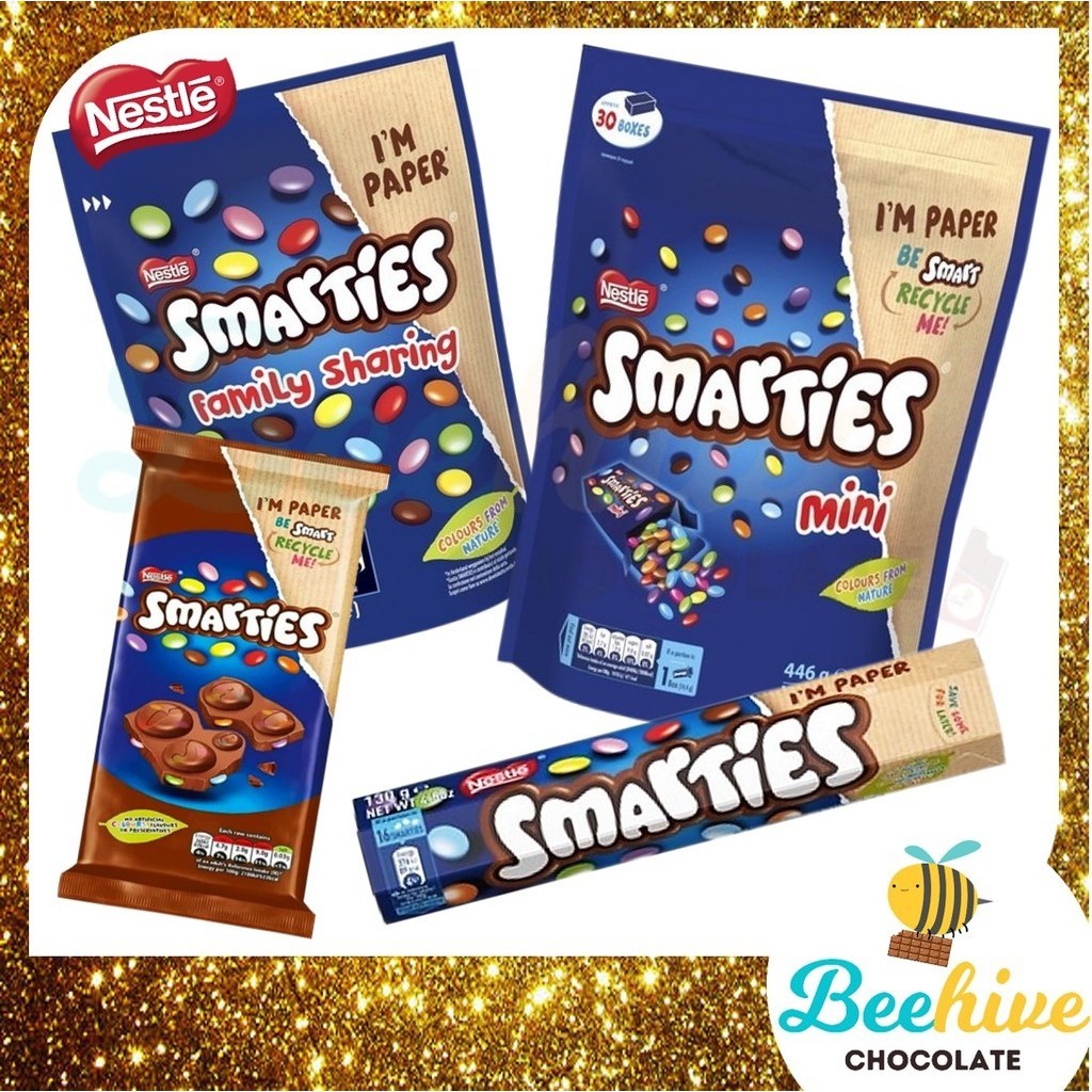 Nestle Smarties Milk Chocolate 90g / 187g / 130g / 240g / 446g | Shopee ...