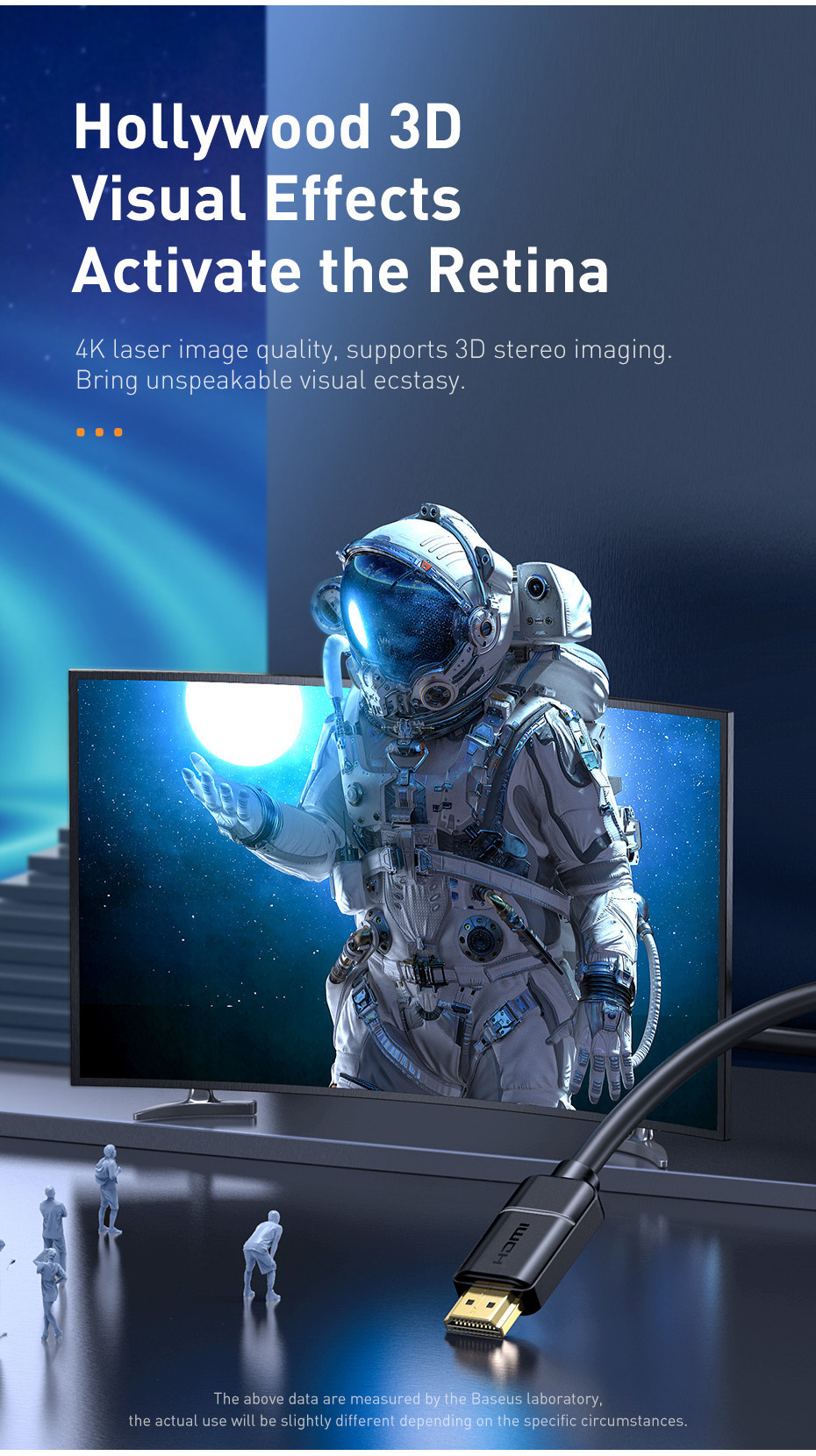 Baseus HDMI Cable 4K 1080P 60Hz HDR HDMI Cable Adapter For TV LCD - AAC ...
