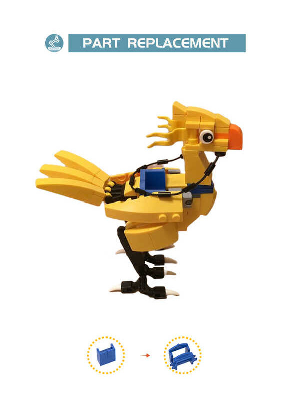 DIY Cartoon Fantasy Chocobo Yellow Bird Building Blocks Video Game ...