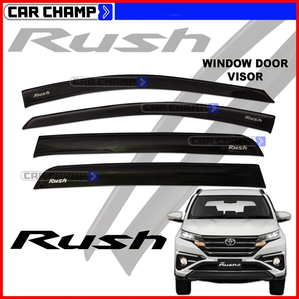 ♒ ∆ Toyota Rush 2018 to 2024 Window door visor black V1 OEM TYPE 2019 ...