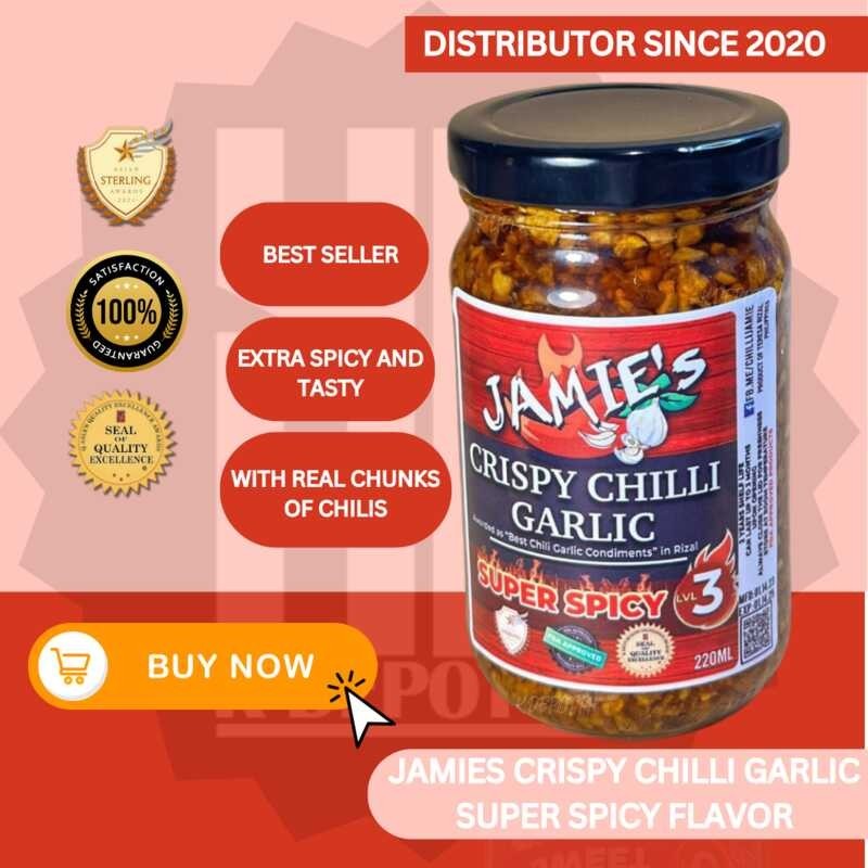Jamie's Crispy Chilli Garlic Super Spicy 220ML - garlic spicy chili oil ...