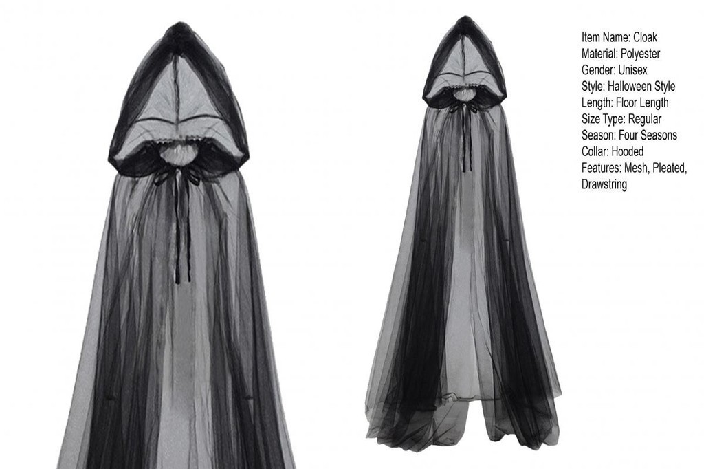 largesize| Halloween Attire Mesh Long Cloak Southeast Asian Halloween ...