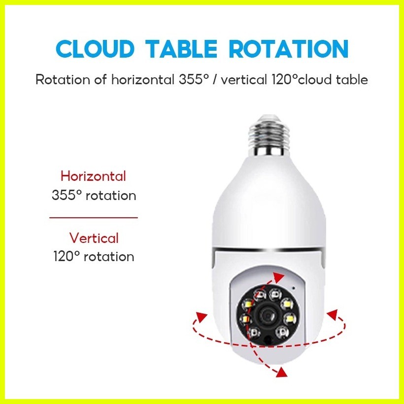 ۩ ∆ EH7 E27 V380 PRO Dual Lens CCTV Bulb Camera 1080P Smart 4MP Night ...