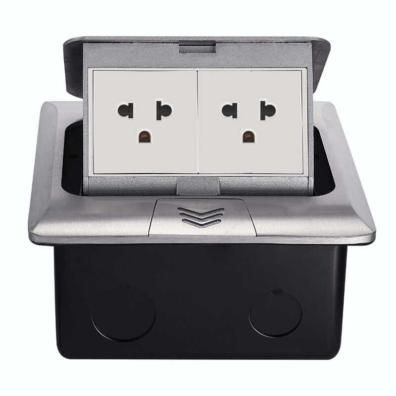 Two American standard pop-up silver waterproof hidden French standard US floor sockets | Shopee ...