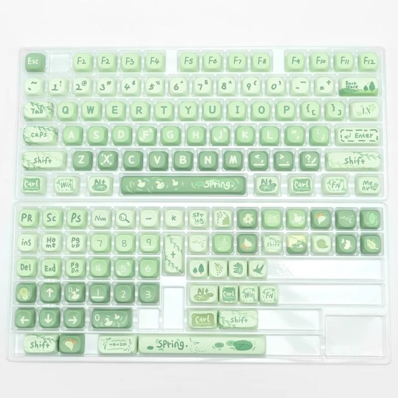 Spring Outing Keycap PBT Material DYE-SUB MOA Profile Matcha Green ...