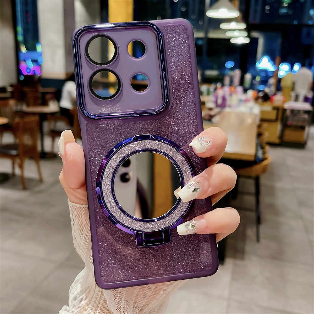Mirror Glitter Ring Transparent Phone Case for Xiaomi Poco X6 X5 Pro 5G ...