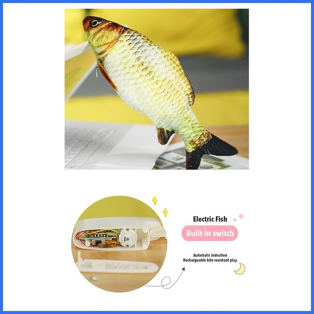 Miigu Toys Tik Tok Famous Cat Toy Moving Realistic Wagging Fish Toy ...
