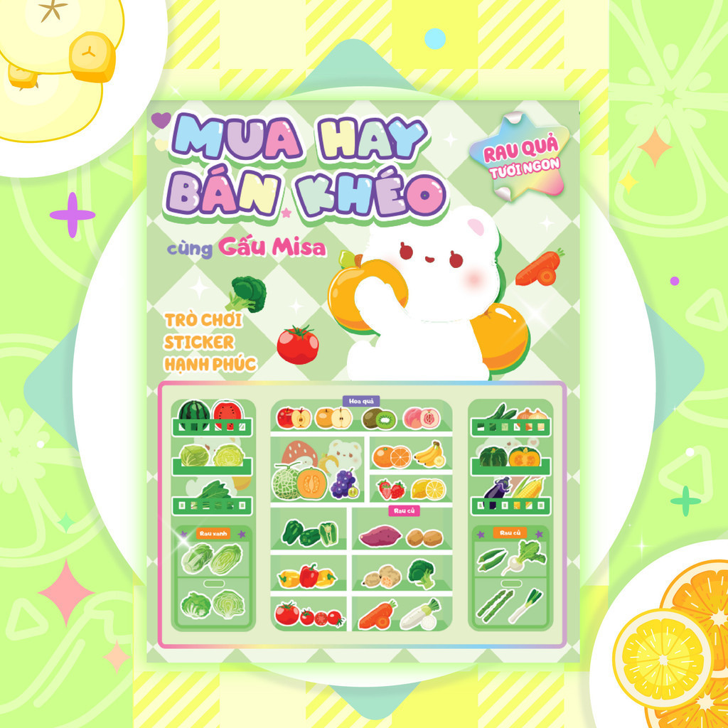 Book Buy or Sell Smartly with Misa Bear Fresh Vegetables and Fruits (more than 60 stickers ...
