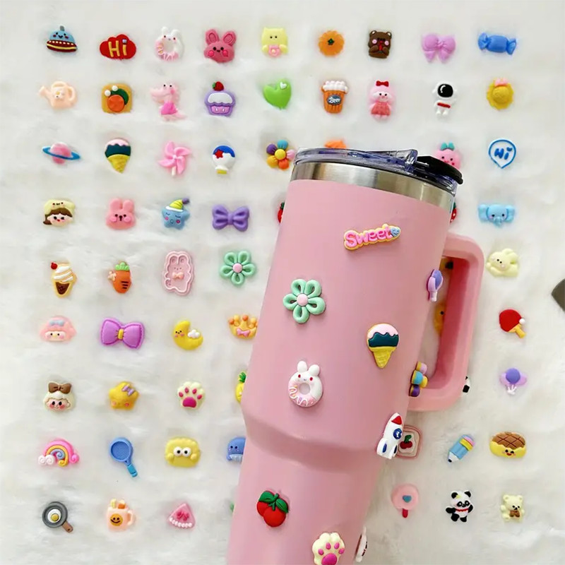 4pcs/set Cute 3D Soft Rubber Stickers DIY Cartoon Stickers for Water ...