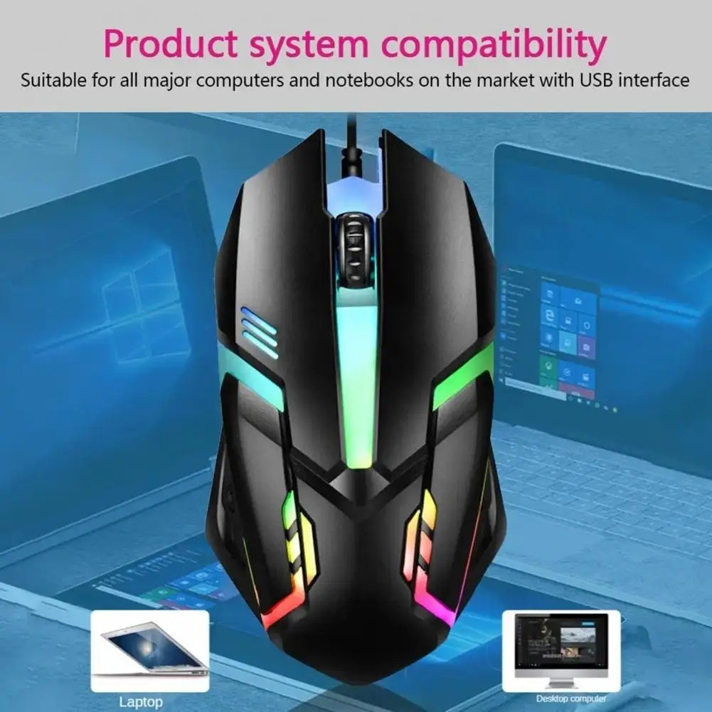 Wired USB Optical Gaming Mouse Multi-color Backlight 1000DPI Color ...