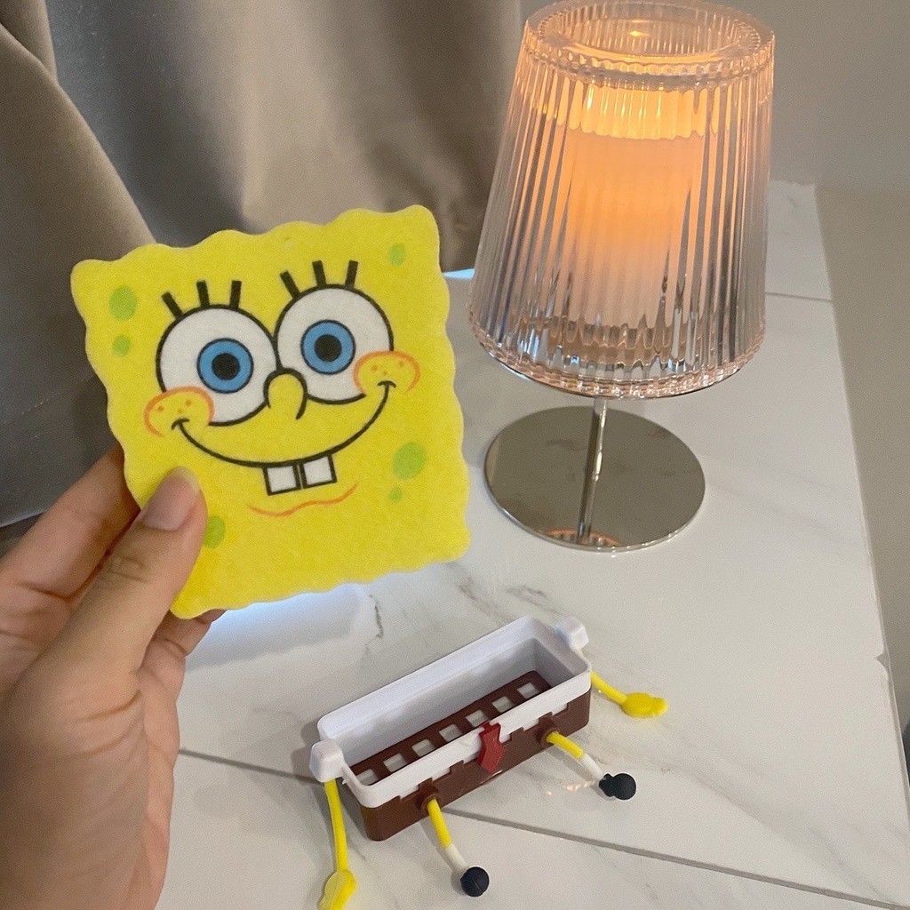 Dishwashing Spongebobs Sponge Shelf Cartoon Wash Dishes Cleaning Sink ...