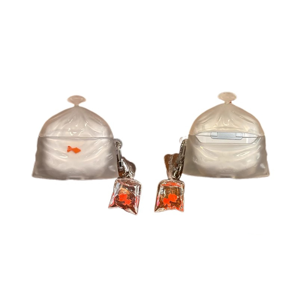 Creative Goldfish Bag Transparent Pendant Earphone Case Bluetooth ...
