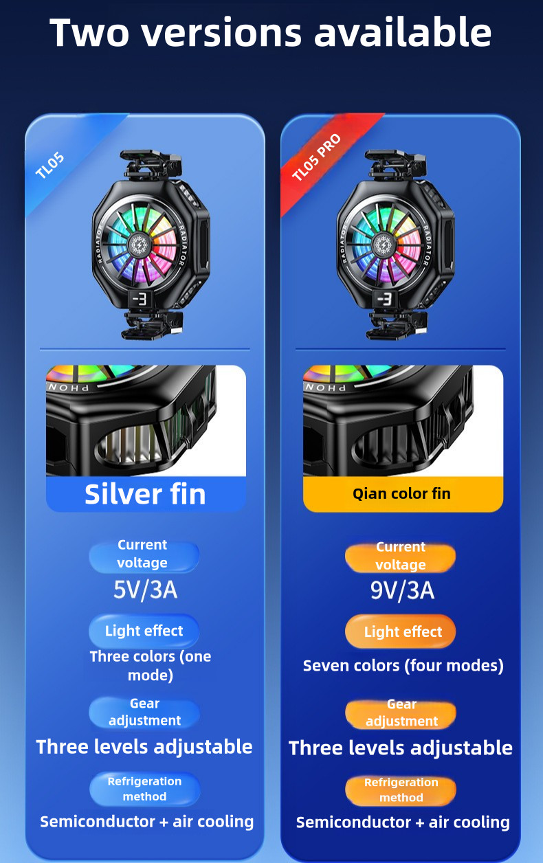 TL05 X156 Semiconductor Phone Cooler Powerful Cooling Magnetic Clip 2-in-1 Digital Display ...