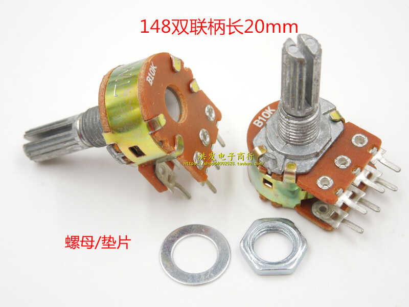 WH148 dual potentiometer B10K audio amplifier potentiometer 10K 6-pin ...
