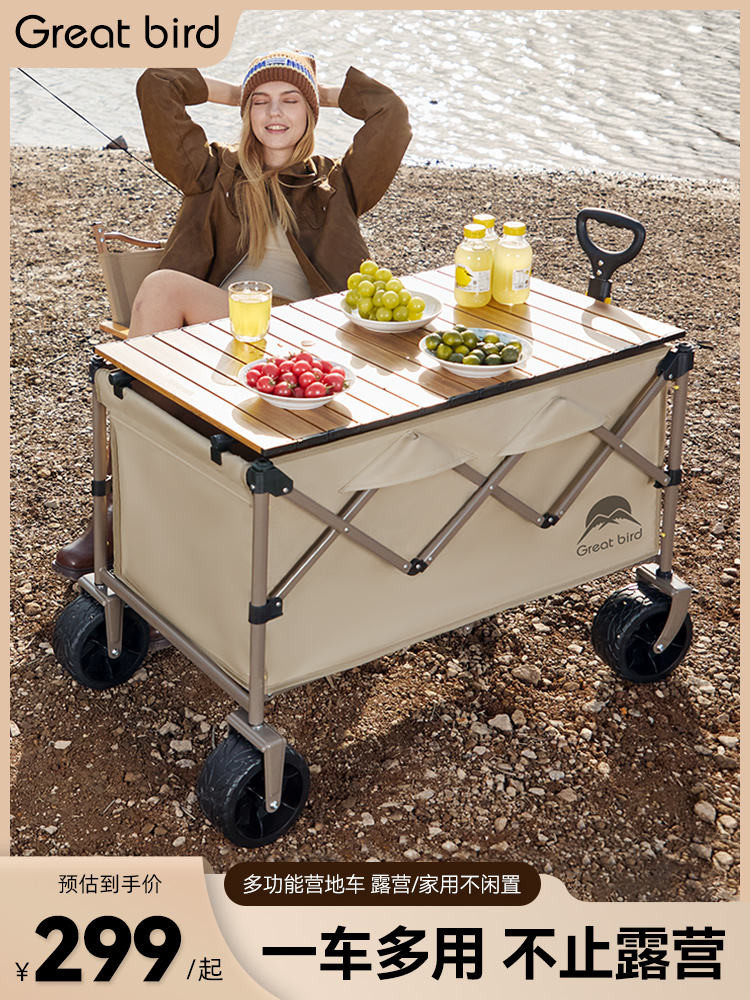 Excellent Bird Camper Foldable Picnic Outdoor Travel Trailer Pull Cart ...
