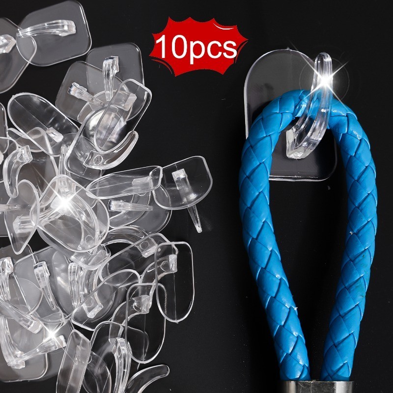 10-30Pcs Mini Traceless Hook - Transparent Wall Mounted Hanging Racks ...