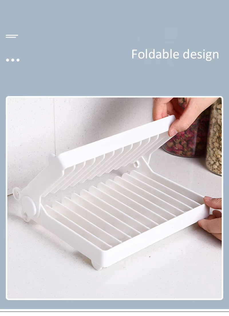 Foldable Dish Rack Kitchen Plate Utensil Cutlery Drying Rack Plastic ...