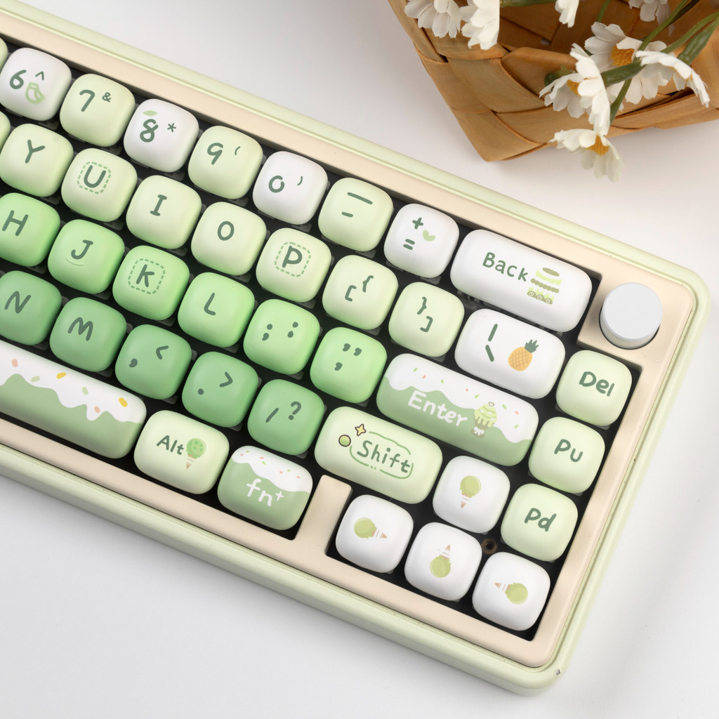 Green Dessert Keycaps MOG Profile PBT DYE-Sublimation Suitable for ...