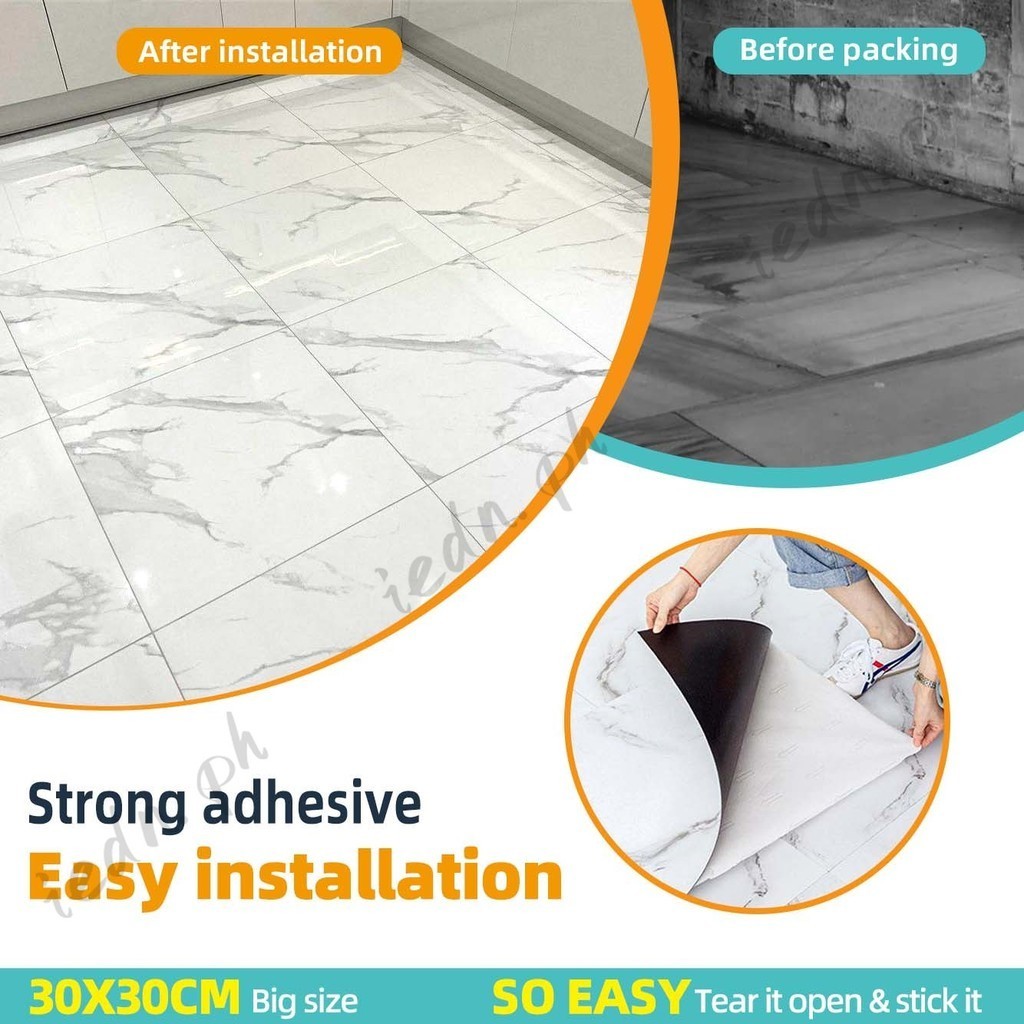 PVC Marble Vinyl Tiles Adhesive Tiles for Flooring Waterproof Removable ...