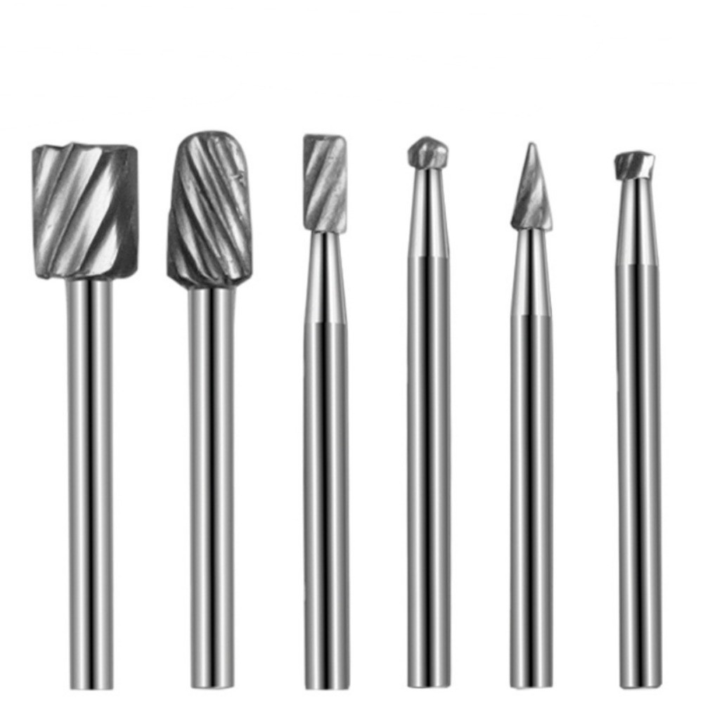 Krachtige 6pcs 1/8 Inch Shank Burs Tools Wood Carving Rasps High Speed ...