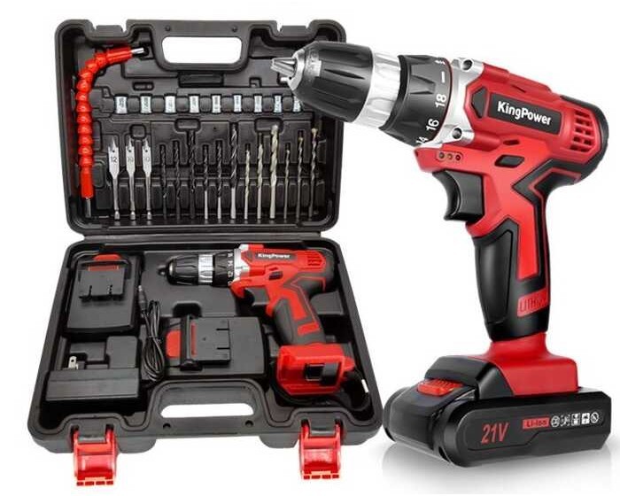King Power Cordless 2 Li-Ion Battery Brushless Electric Drill | Shopee ...